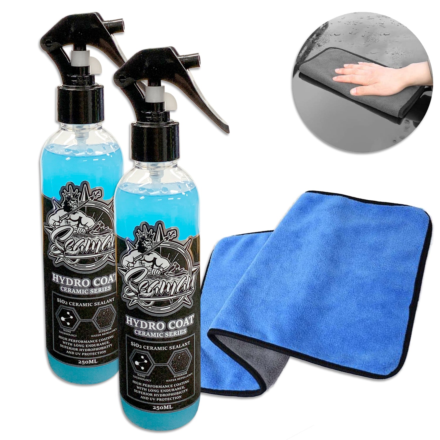 Seaman Marine Hydro-Coat SiO₂ Ceramic Coat Sealant with Microfiber ...
